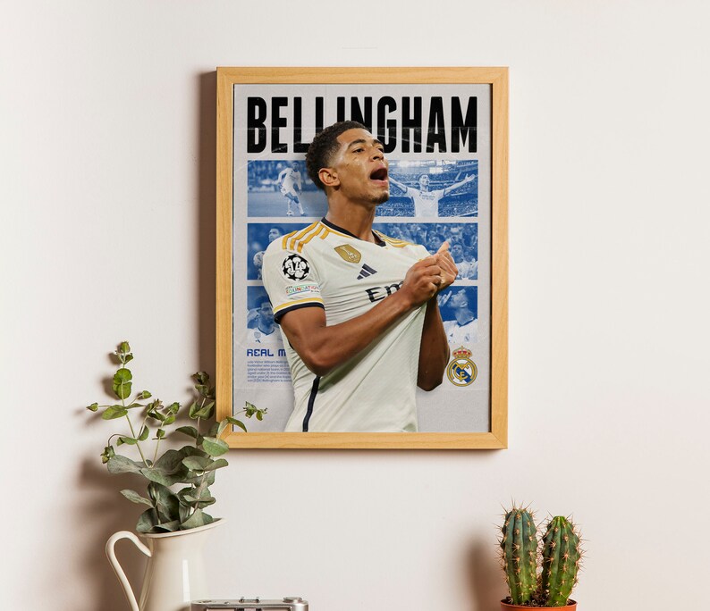 Jude Bellingham Real Madrid, Printable A3 Sport Wall Art, Gift for Boy ...