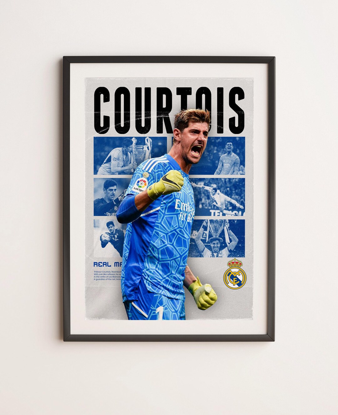 Thibaut Courtois Real Madrid, Printable A3 Sport Wall Art, Gift for Boy ...