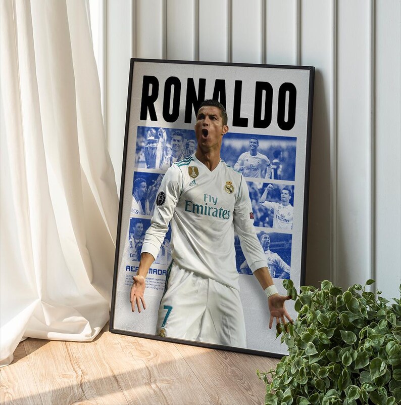 Cristiano Ronaldo Real Madrid, Printable A3 Sport Wall Art, Gift Boy ...