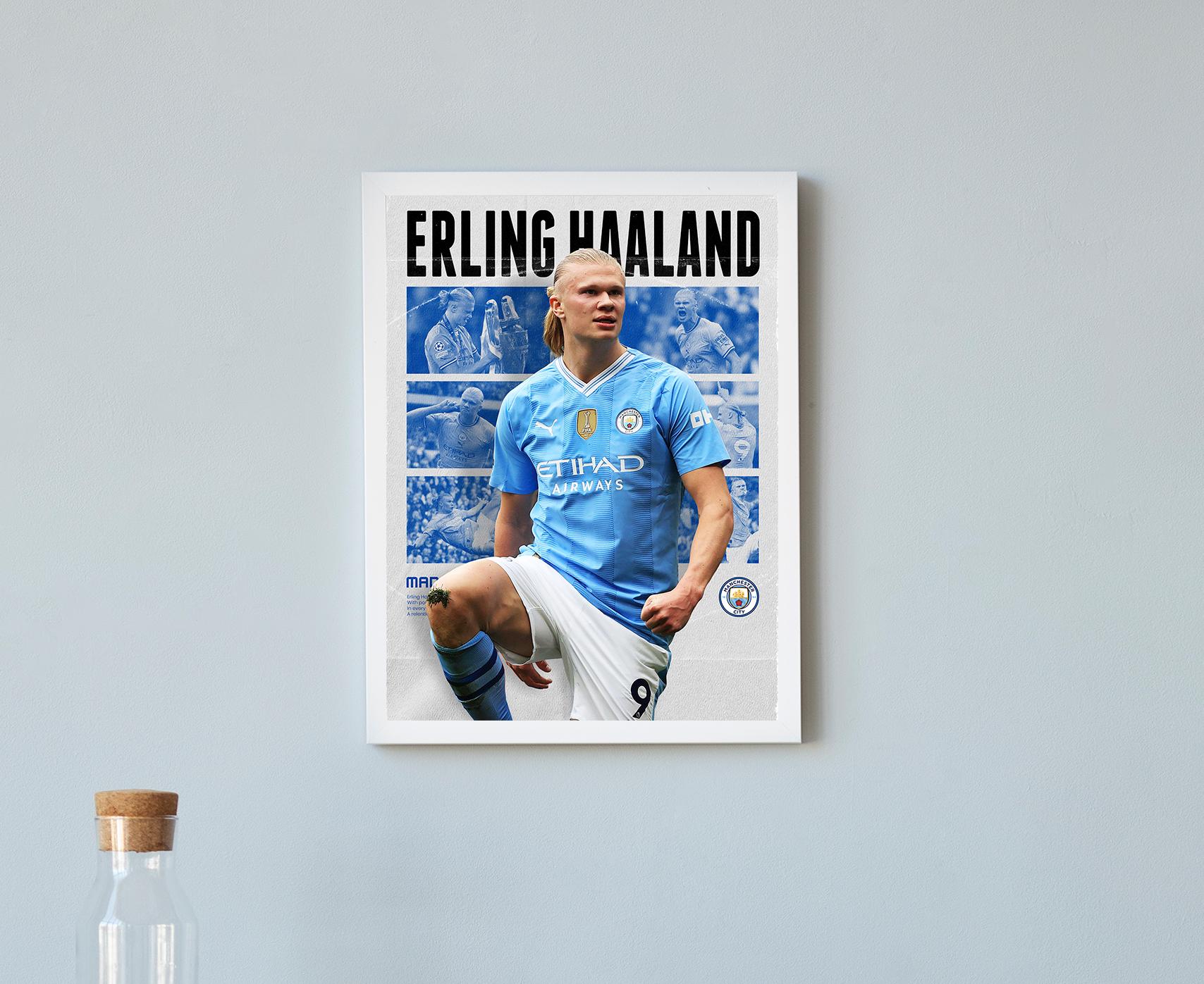 Erling Haaland Poster, Manchester City Poster, Soccer Gifts, Sports ...