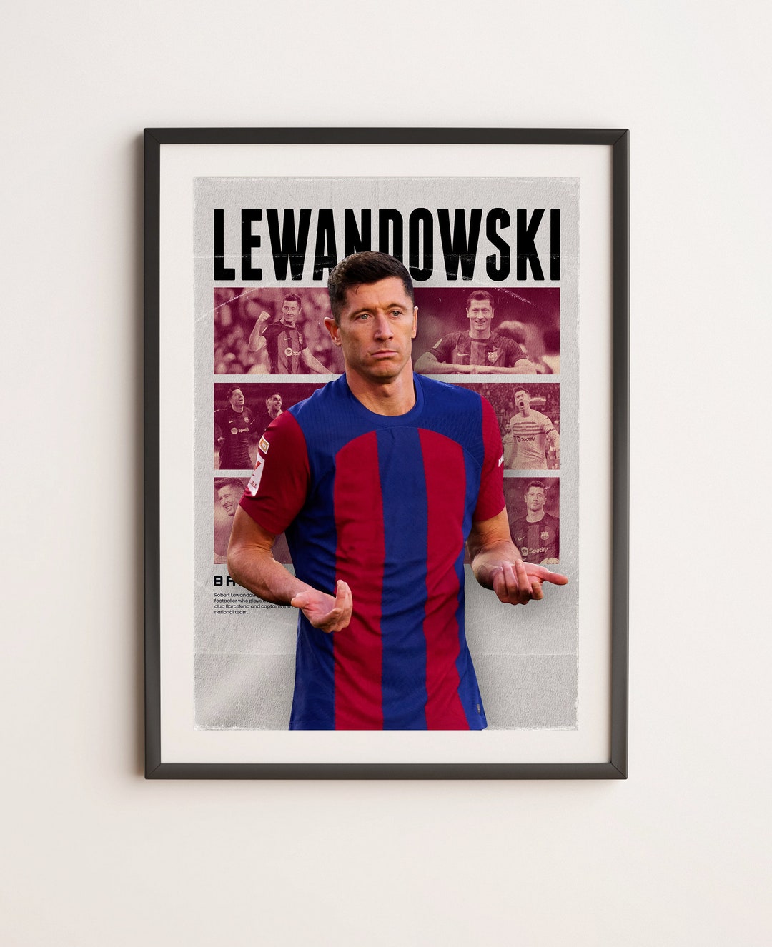Robert Lewandowski Barcelona Poster, Printable A3 Sport Wall Art, Gift ...