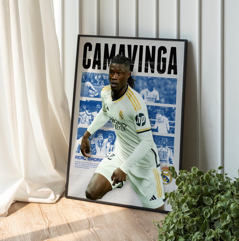 Eduardo Camavinga Real Madrid, Printable A3 Sport Wall Art, Gift for ...