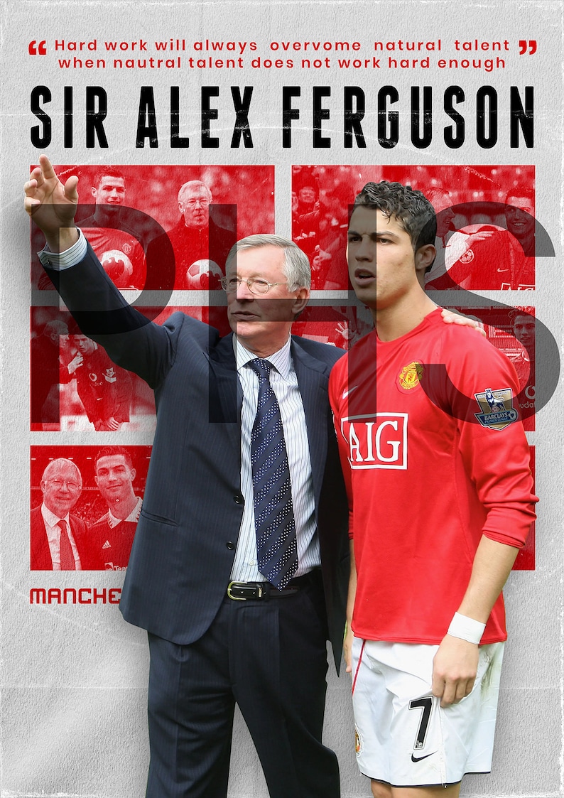 Cristiano Ronaldo, Sir Alex Ferguson Poster, ManUnited, druckbare A3 ...