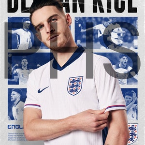Declan Rice England Euro 2024, Printable A3 Sport Wall Art, Gift for ...