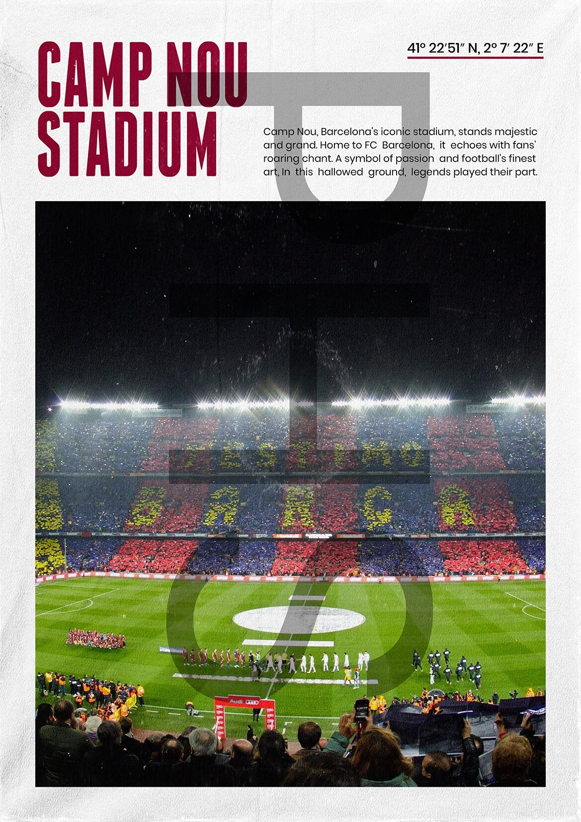 Camp Nou Barcelona Poster, Printable A3 Sport Wall Art, Gift for Boy ...