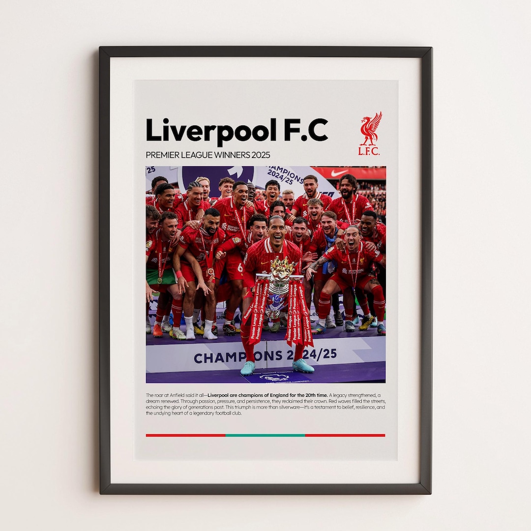 Liverpool FC Poster, Printable A3 Sport Wall Art, Gift for Boy, Poster ...