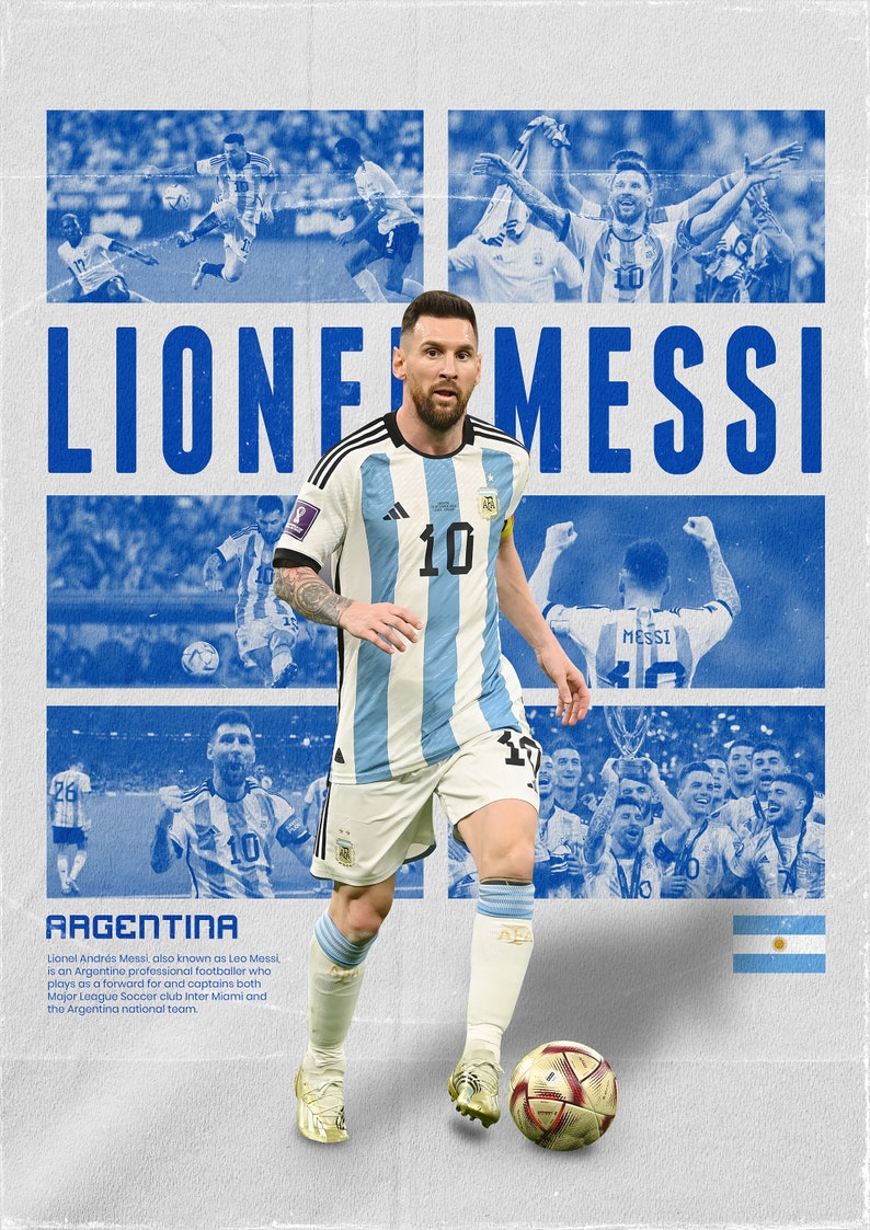 Lionel Messi Argentina, Printable A3 Sport Wall Art, Gift for Boy ...