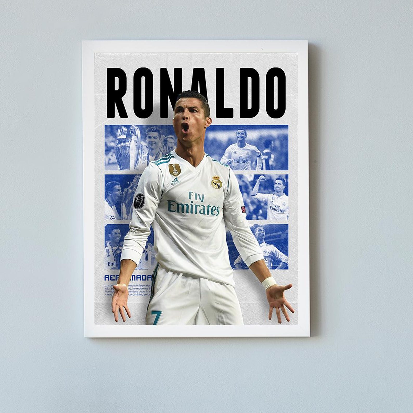 Cristiano Ronaldo Real Madrid, Printable A3 Sport Wall Art, Gift Boy ...