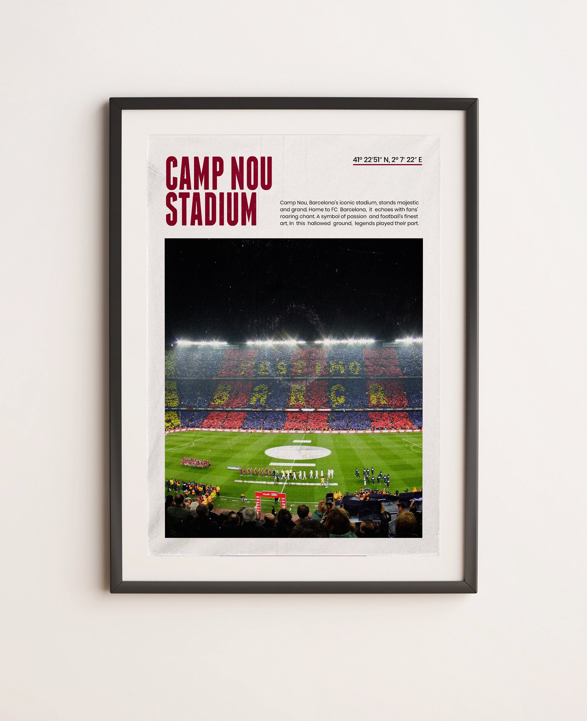 Camp Nou Barcelona Poster, Printable A3 Sport Wall Art, Gift for Boy ...