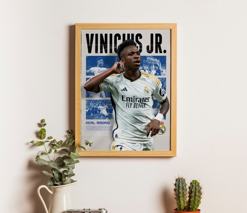 Vinicius Jr Real Madrid, Printable A3 Sport Wall Art, Gift for Boy ...