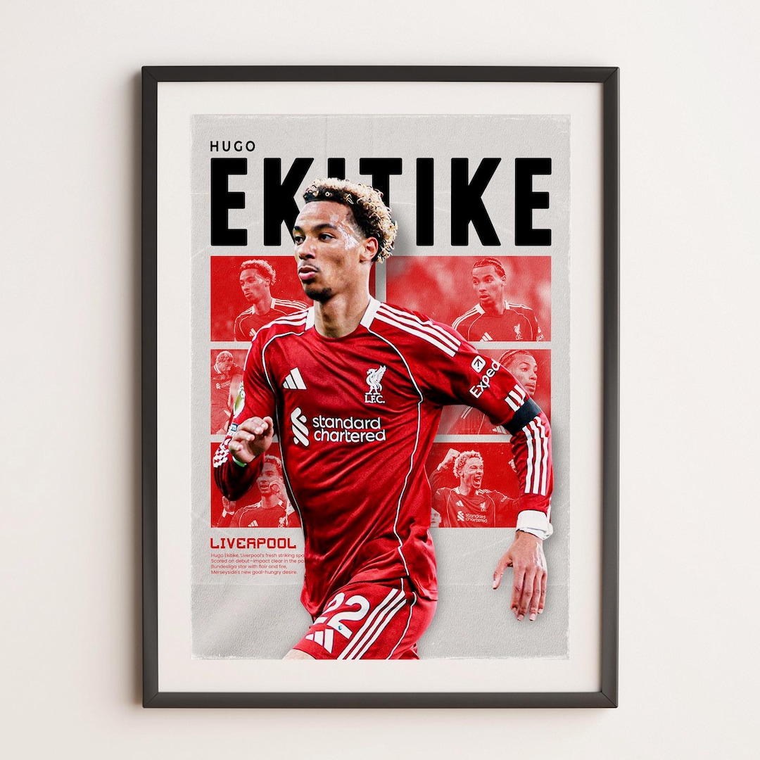 Hugo Ekitike Liverpool, Printable A3 Sport Wall Art, Gift for Boy ...