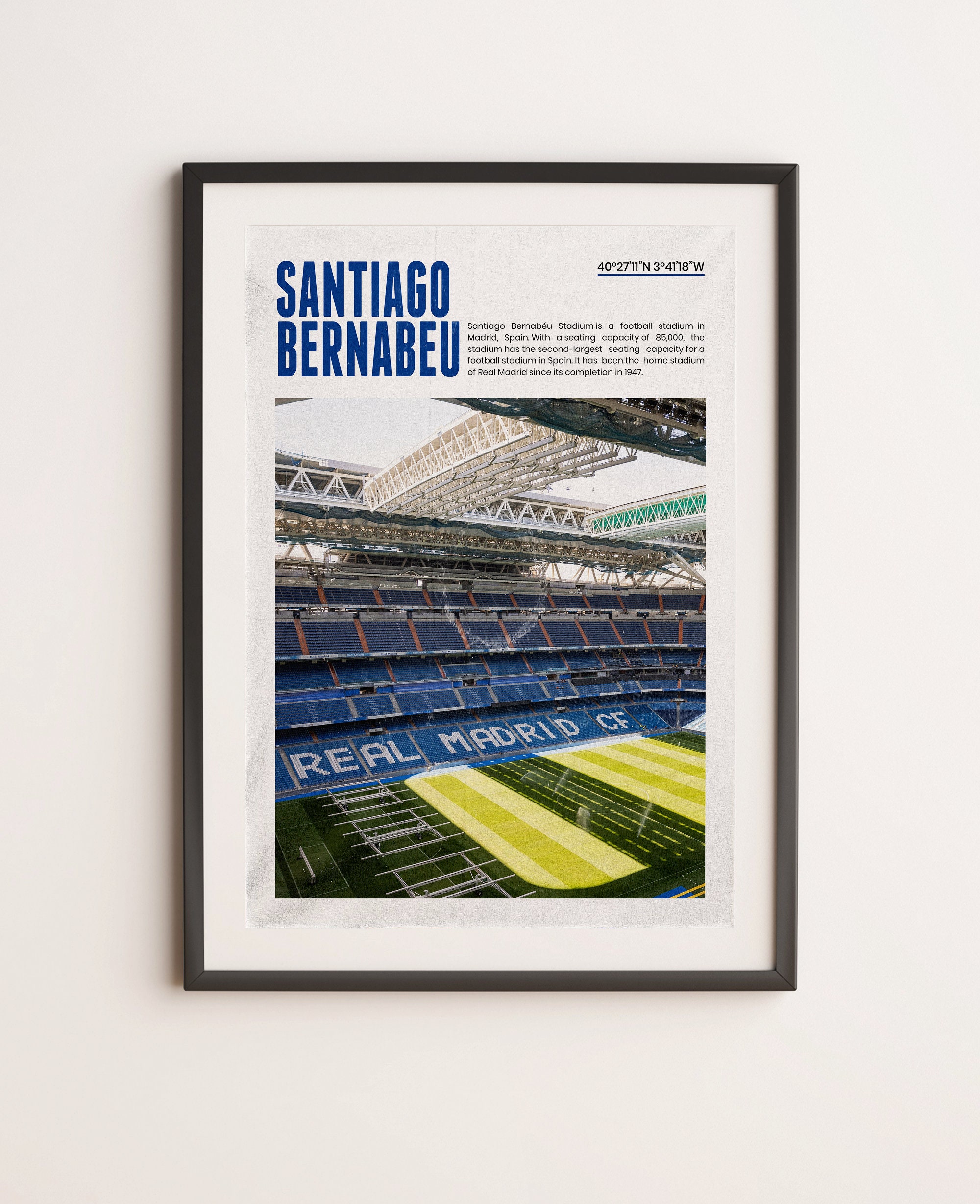 Santiago Bernabeu Real Madrid, Printable A3 Sport Wall Art, Gift for ...