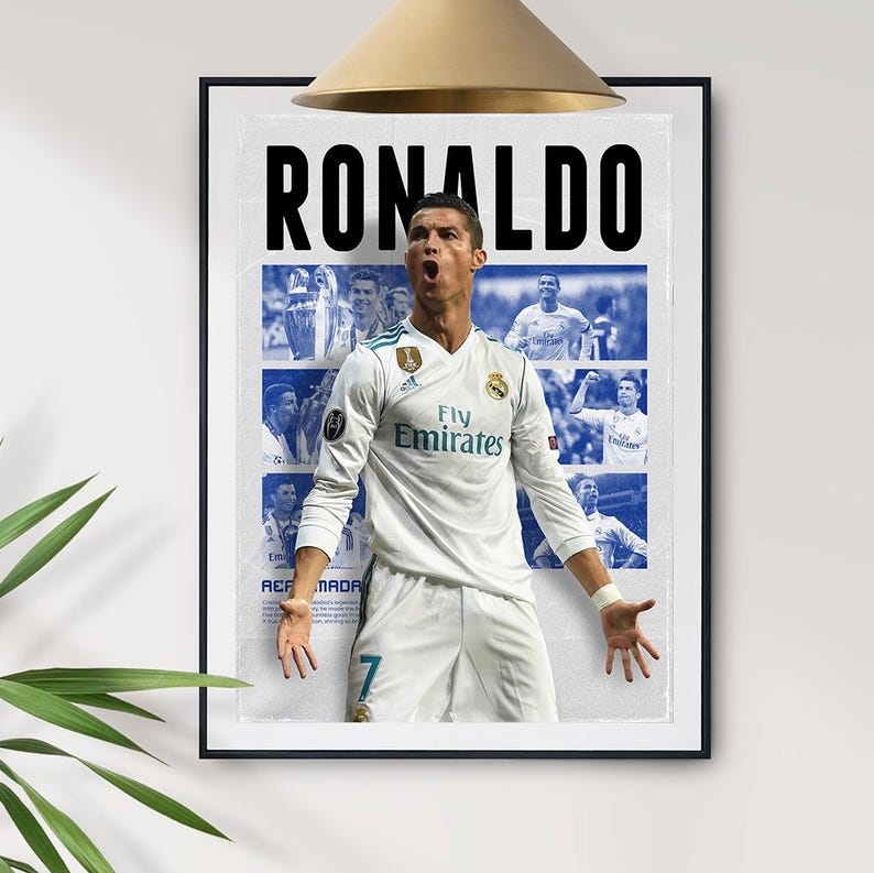 Cristiano Ronaldo Real Madrid, Printable A3 Sport Wall Art, Gift Boy ...