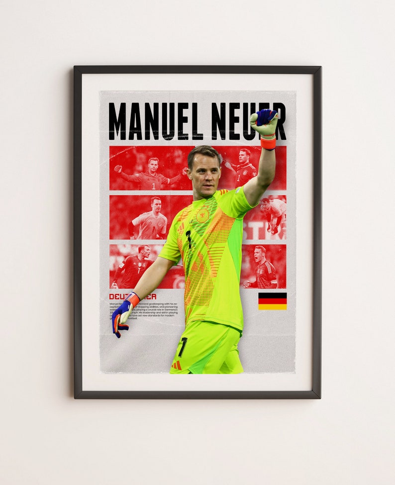 Manuel Neuer Germany Euro 2024, Printable A3 Sport Wall Art, Gift for ...