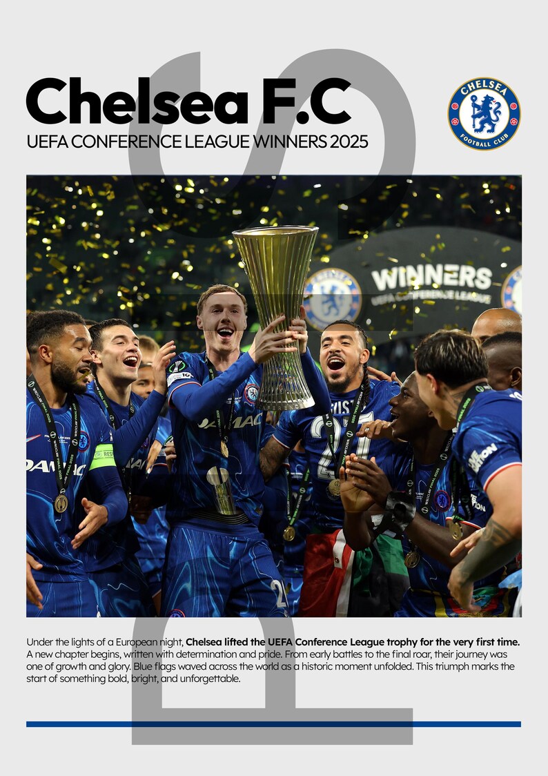 Chelsea Fc Poster Gift, Printable A3 Sport Wall Art, Gift for Boy ...