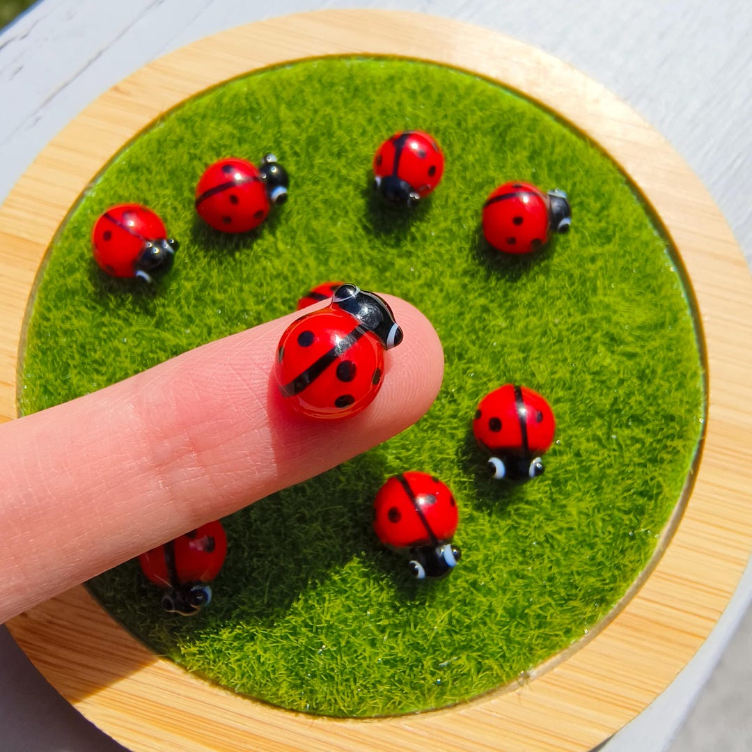 Handmade Glass Ladybug Figurine – Blown Glass Insect, Art Glass Animal ...