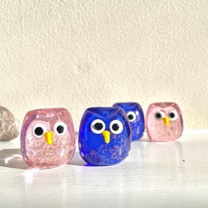 Handmade Glass Owl Miniature | Owl Gift | Pocket Hug Owl Micro Art ...