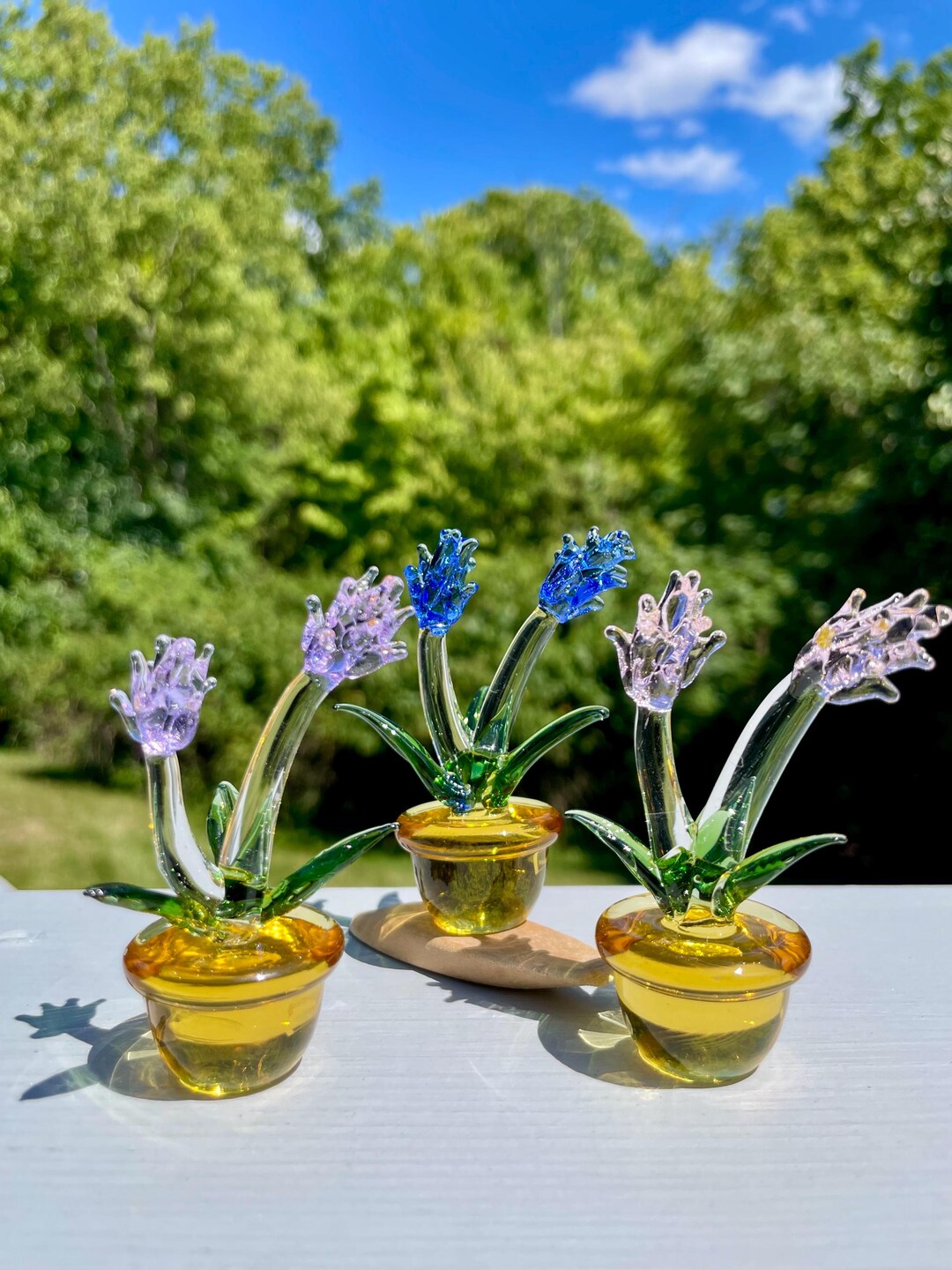 Glass Flower Glass Plants, Fused Glass Stained Glass Flower , Glass ...