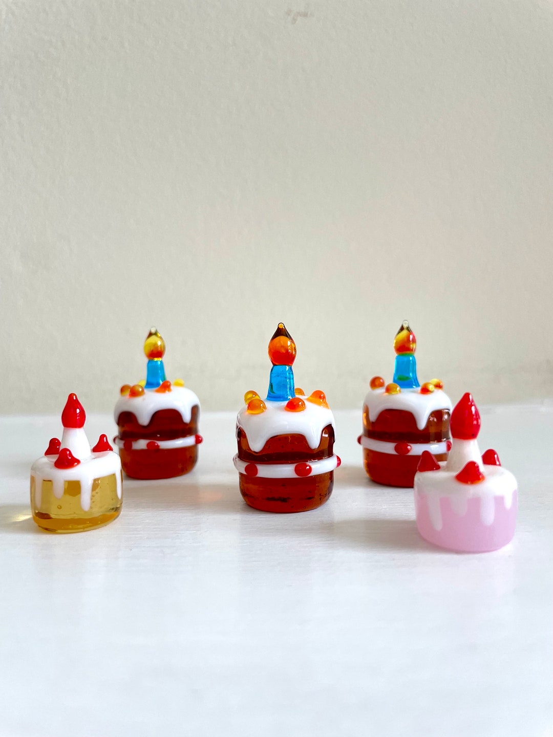 Glass Birthday Cake Micro Glass Birthday Cake Birthday Gift Cake Topper ...