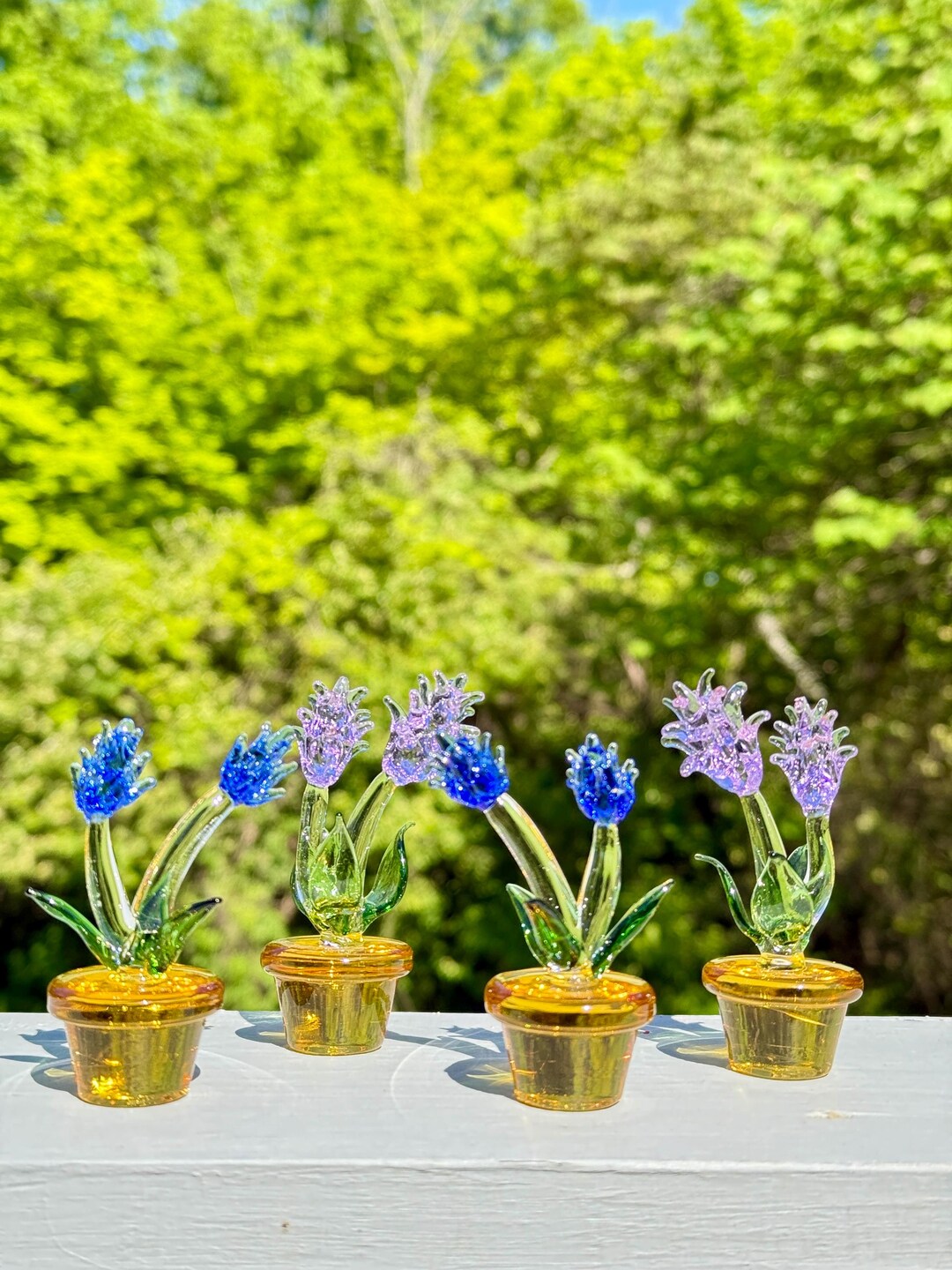Glass Flower Glass Plants, Fused Glass Stained Glass Flower , Glass ...