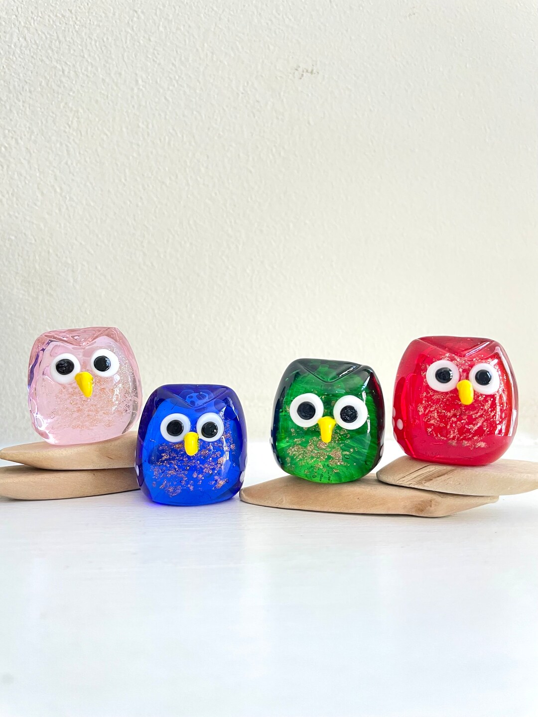 Handmade Glass Owl Miniature | Owl Gift | Pocket Hug Owl Micro Art ...