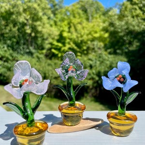 Glass Flower Glass Plants, Fused Glass Stained Glass Flower , Glass ...
