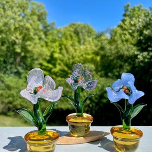 Glass Flower Glass Plants, Fused Glass Stained Glass Flower , Glass ...