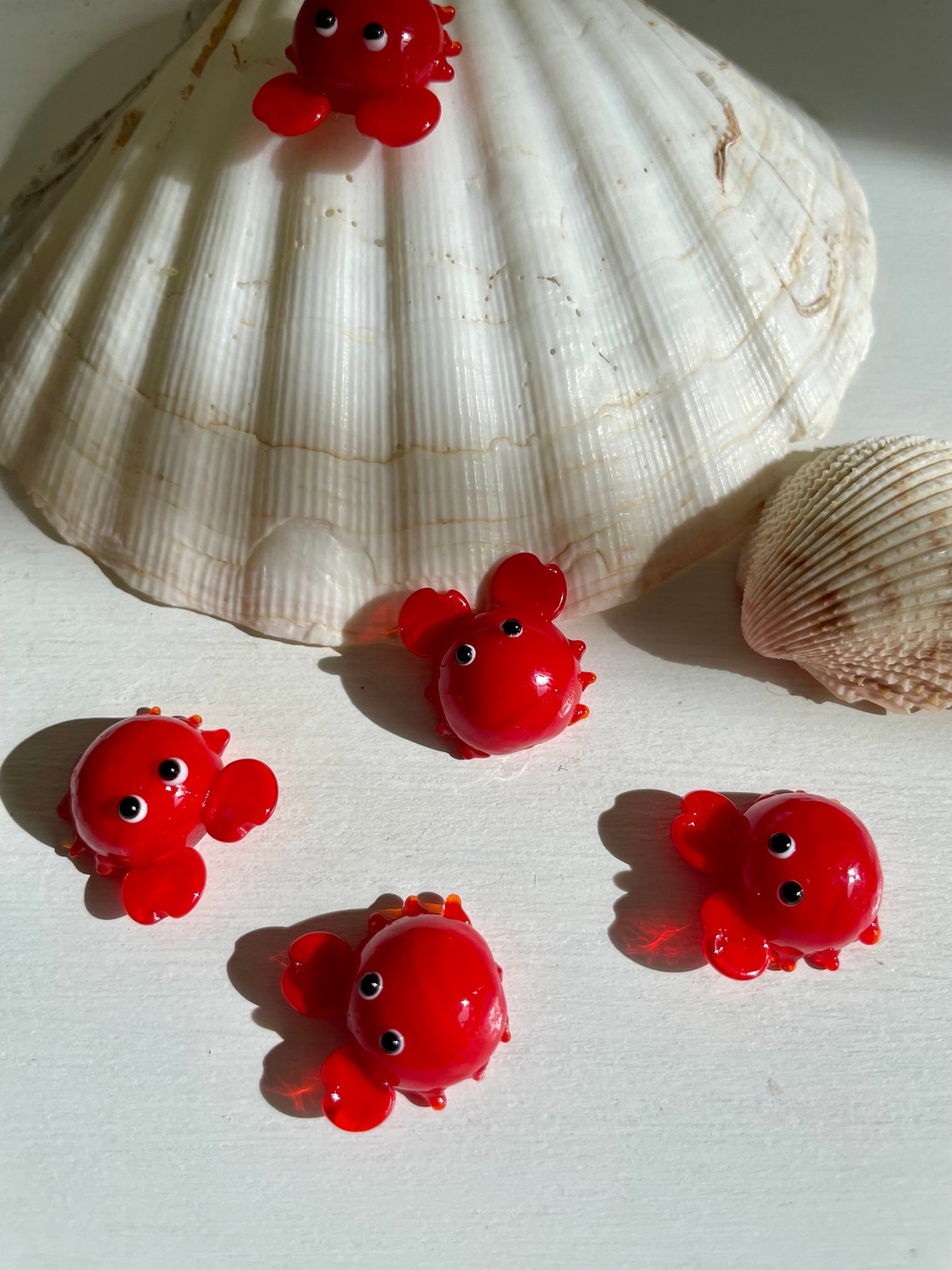 Blown Glass Crab Figurine Mini Glass Crabl Glass Crab Sculpture Baby ...