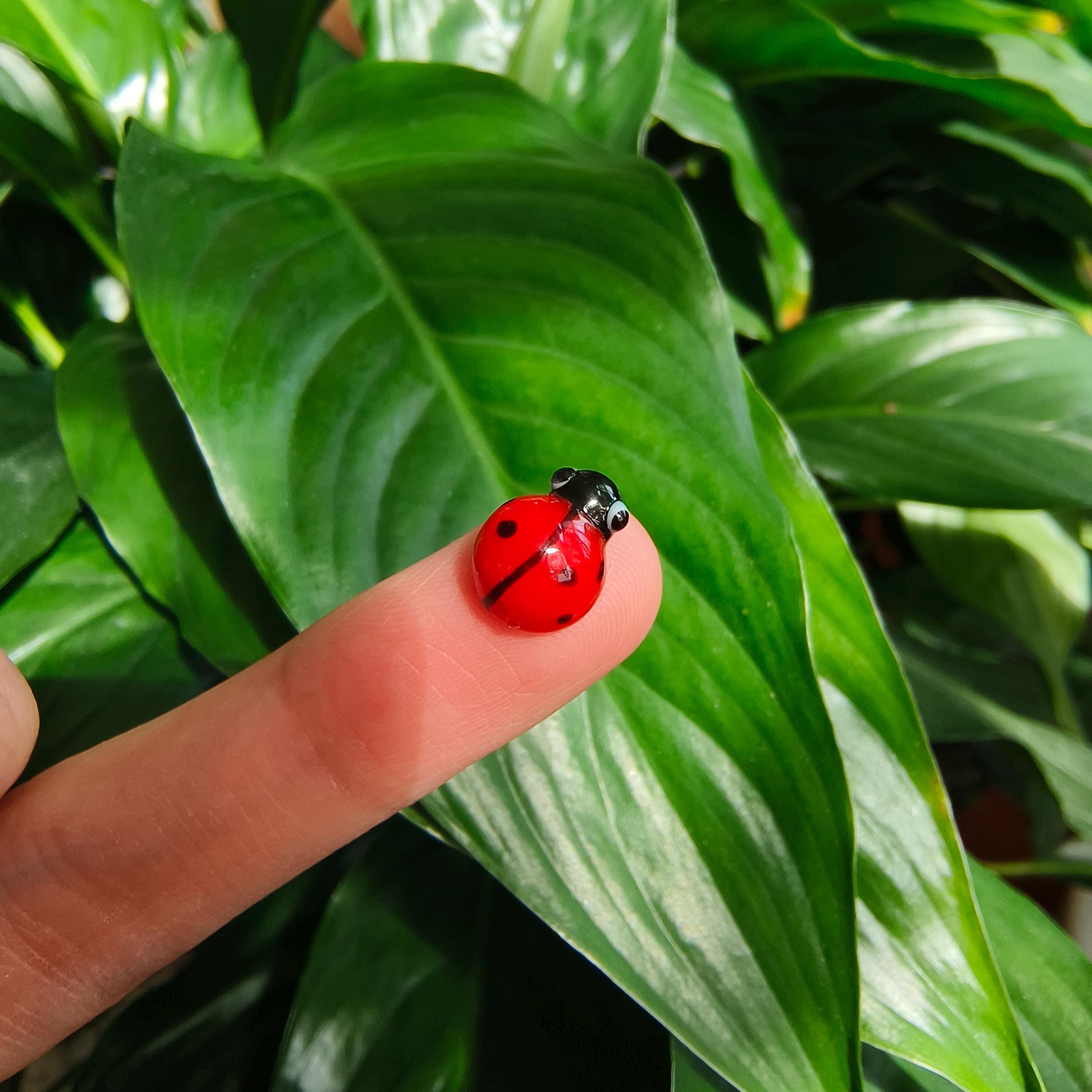 Handmade Glass Ladybug Figurine – Blown Glass Insect, Art Glass Animal ...