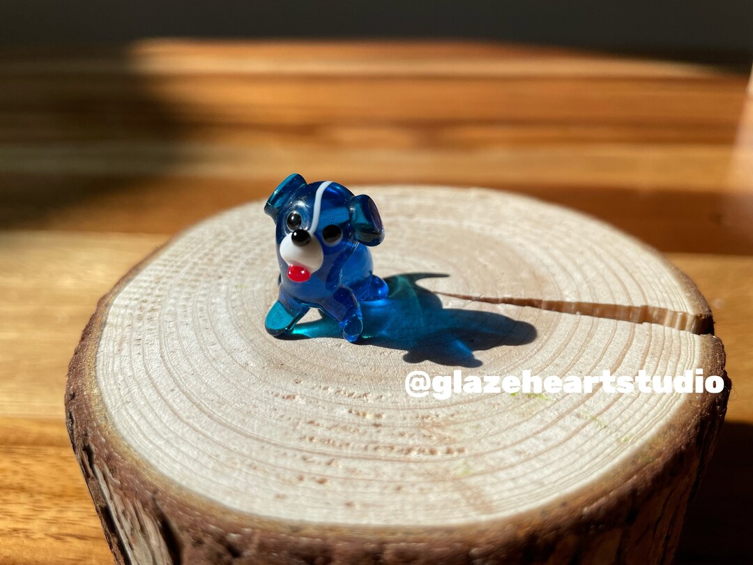 Handmade Glass Dog Miniature - Pocket Hug Micro Art Tiny Dog Sculpture ...