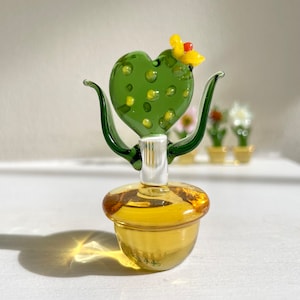 Glass Cactus, Handmade Glass Potted Plants, Mini Glass Succulent, Fused ...