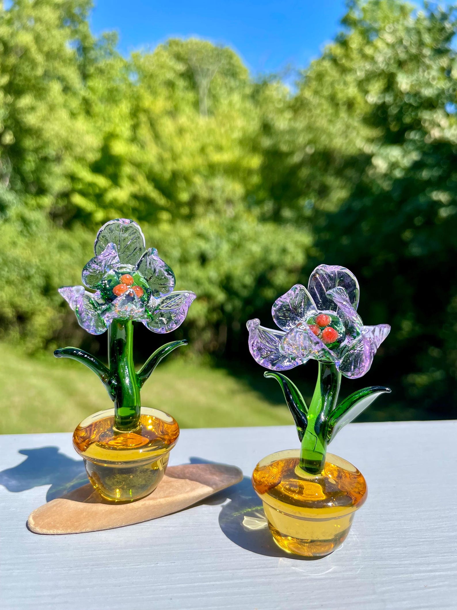Glass Flower Glass Plants, Fused Glass Stained Glass Flower , Glass ...