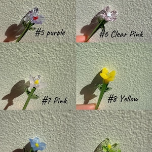 Glass Flower Bouquet - Mini Flower Figurine, Glass Artwork Table ...