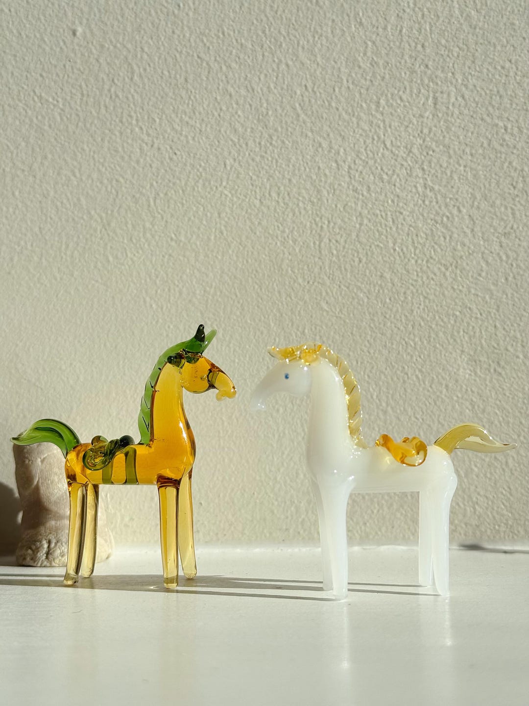 Hand Blown Glass Horse Figurine: Miniature Art Glass Animal - Etsy