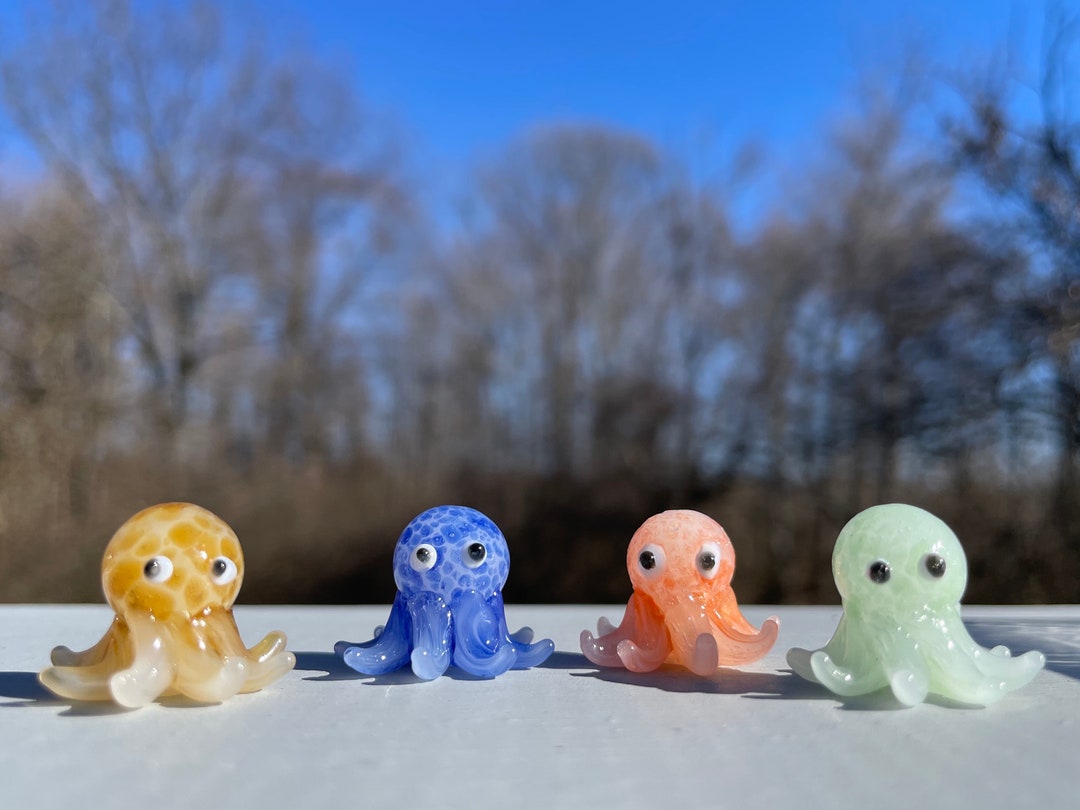 Blown Glass Octopus Figurine | Mini Glass Octopus L Glass Octopus ...