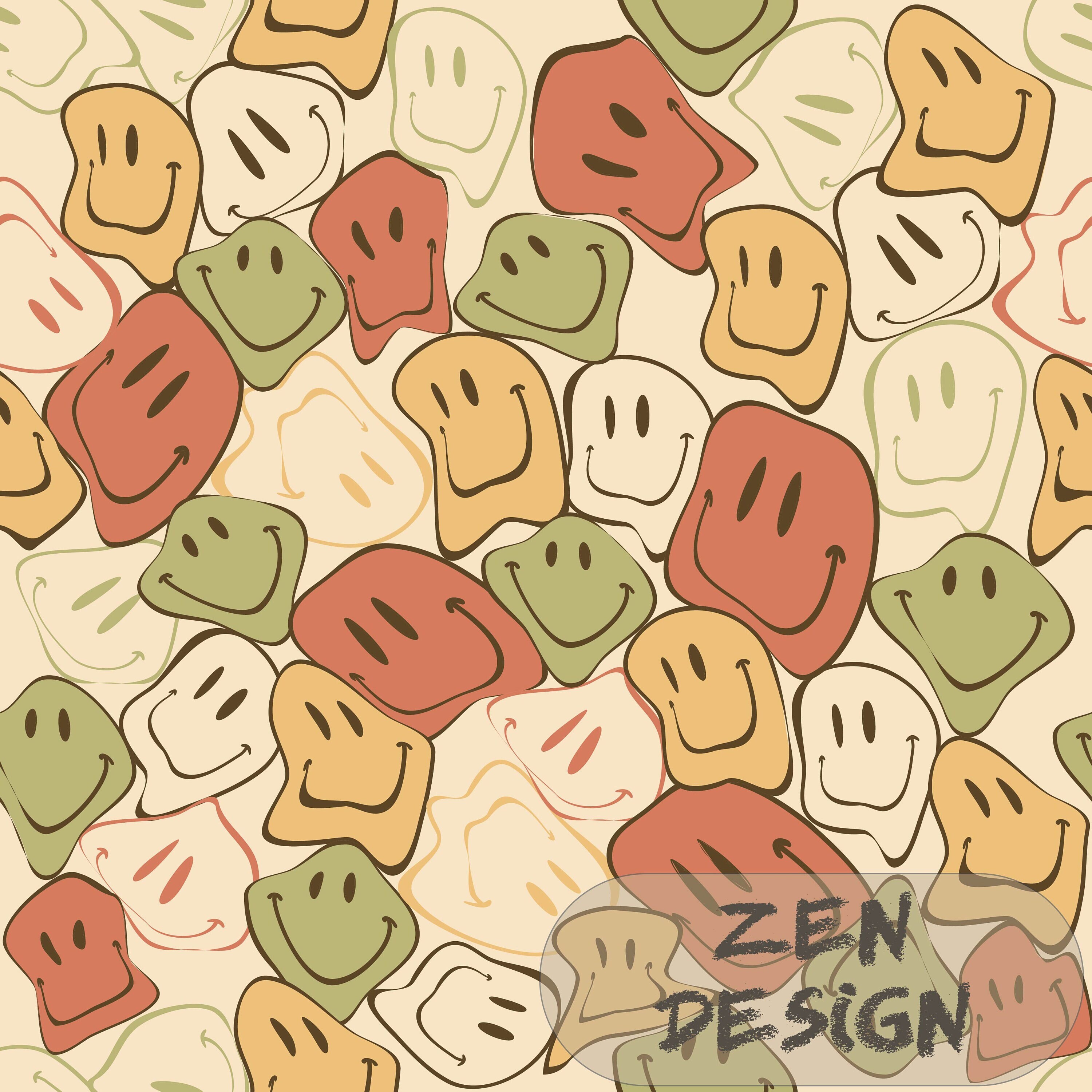 Happy Smiley Faces Seamless Pattern Repeat Pattern Fabric - Etsy