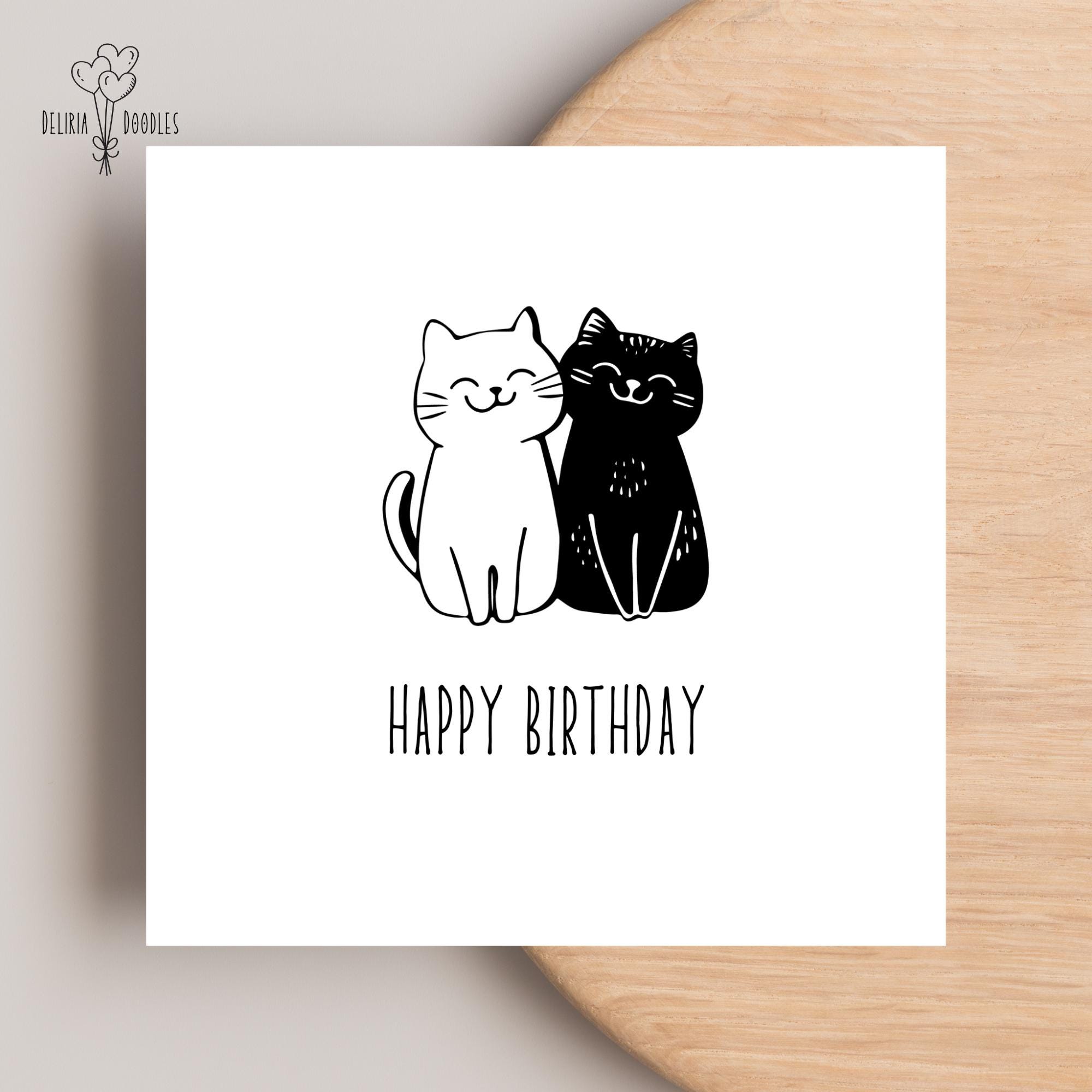 Cat Themed Birthday Card - Birthday Card for Cat Lover - Cat Themed ...