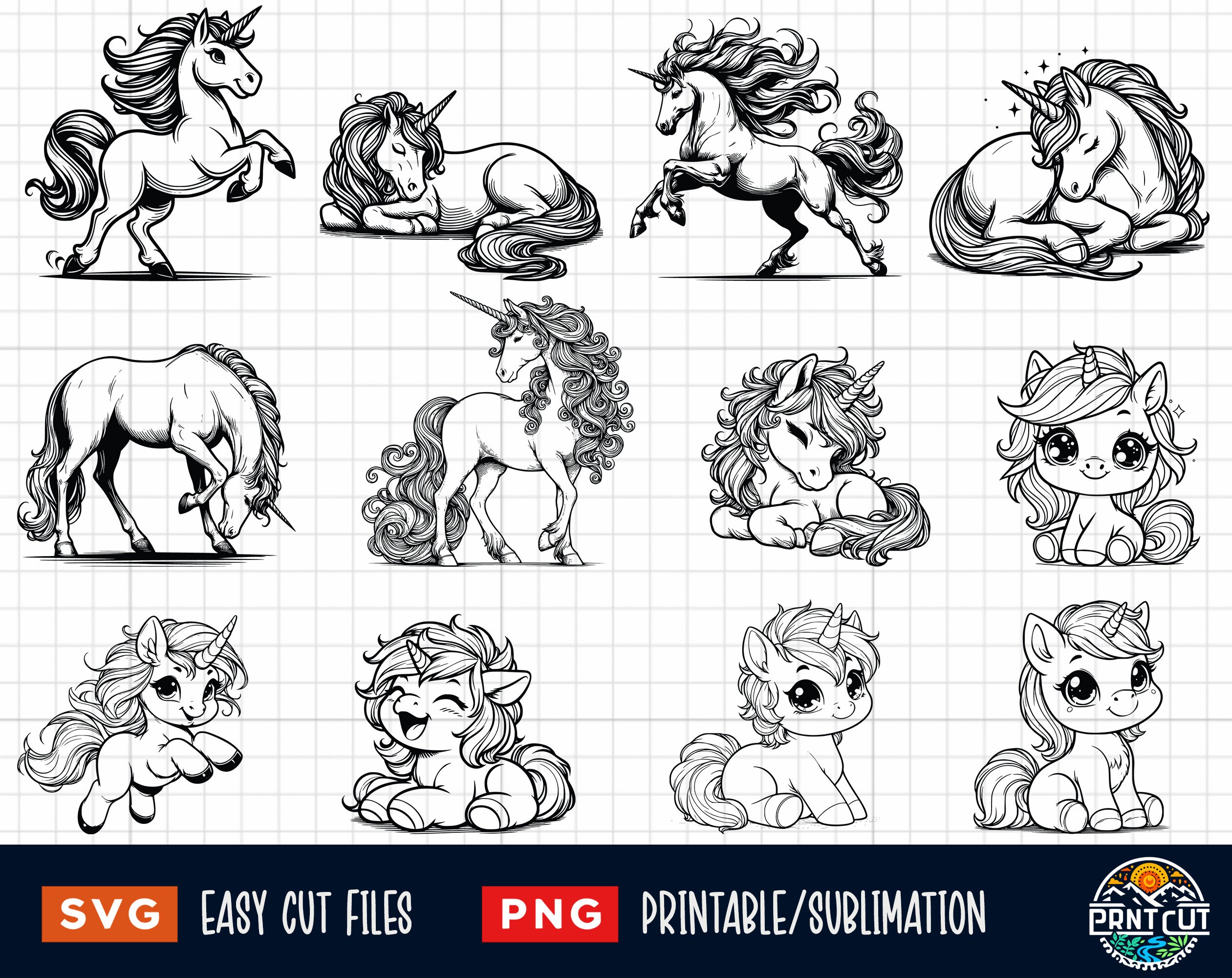 32 Unicorn SVG Bundle, Unicorn Svg Png, Baby Unicorn Svg, Unicorn Cut ...