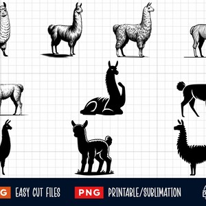 30 Llama Svg Png Bundle, Llama Svg, Baby Lama Svg, Llama Family Svg ...