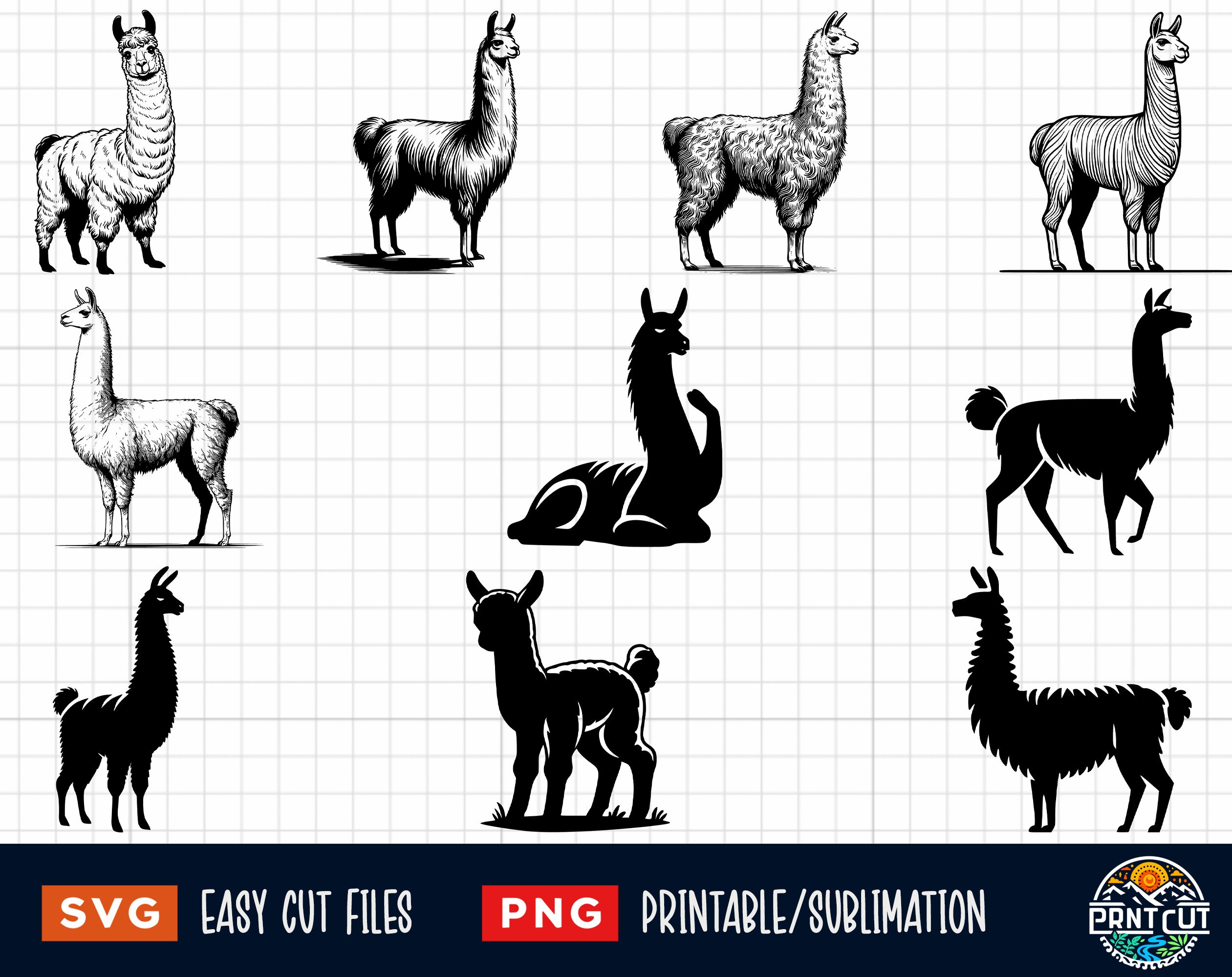 30 Llama Svg Png Bundle, Llama Svg, Baby Lama Svg, Llama Family Svg ...