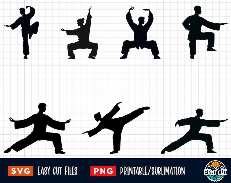 15 Tai Chi SVG Bundle, Tai Chi Svg, Tai Chi Png, Tai Chi Cut File, Tai ...