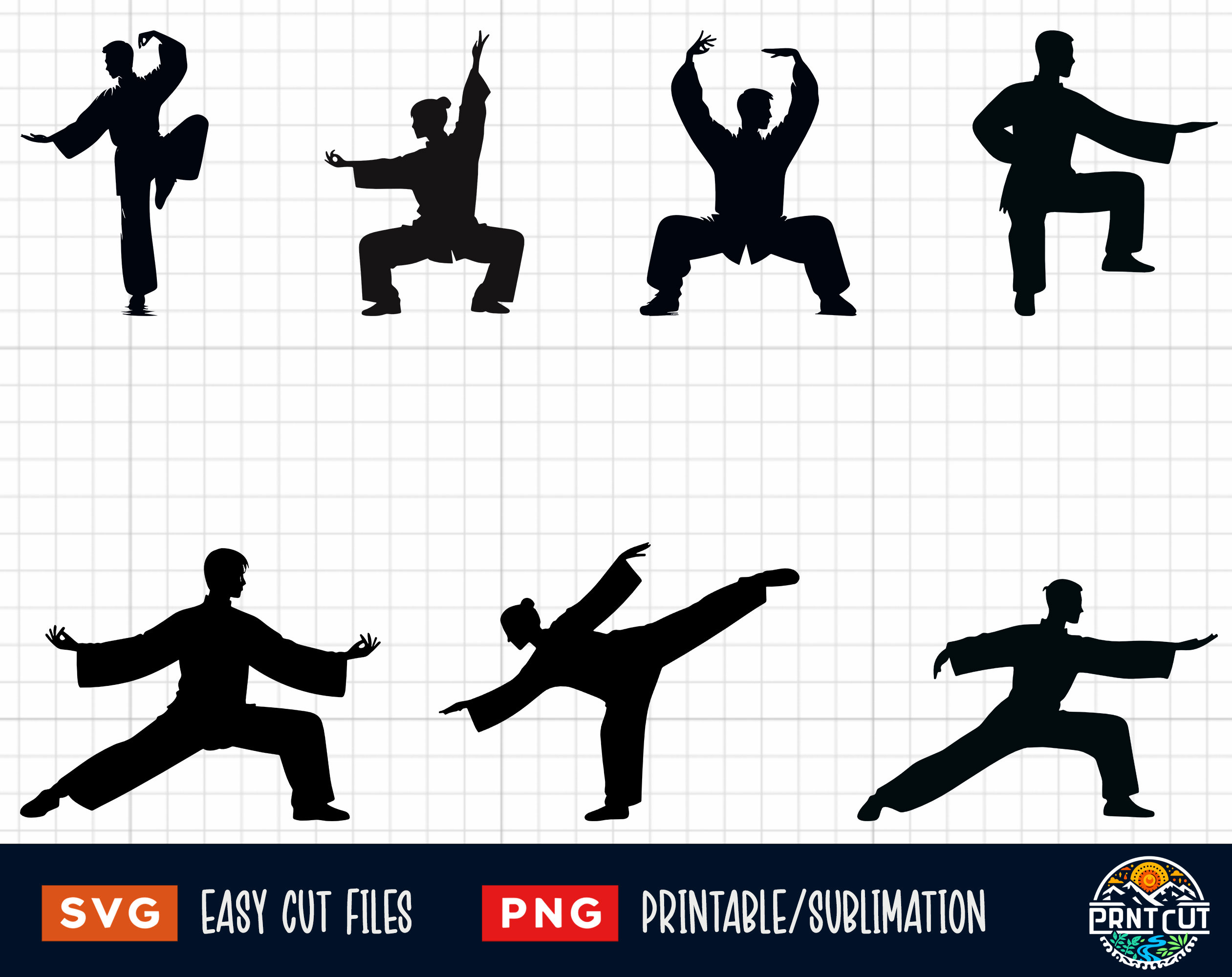 15 Tai Chi SVG Bundle, Tai Chi Svg, Tai Chi Png, Tai Chi Cut File, Tai ...