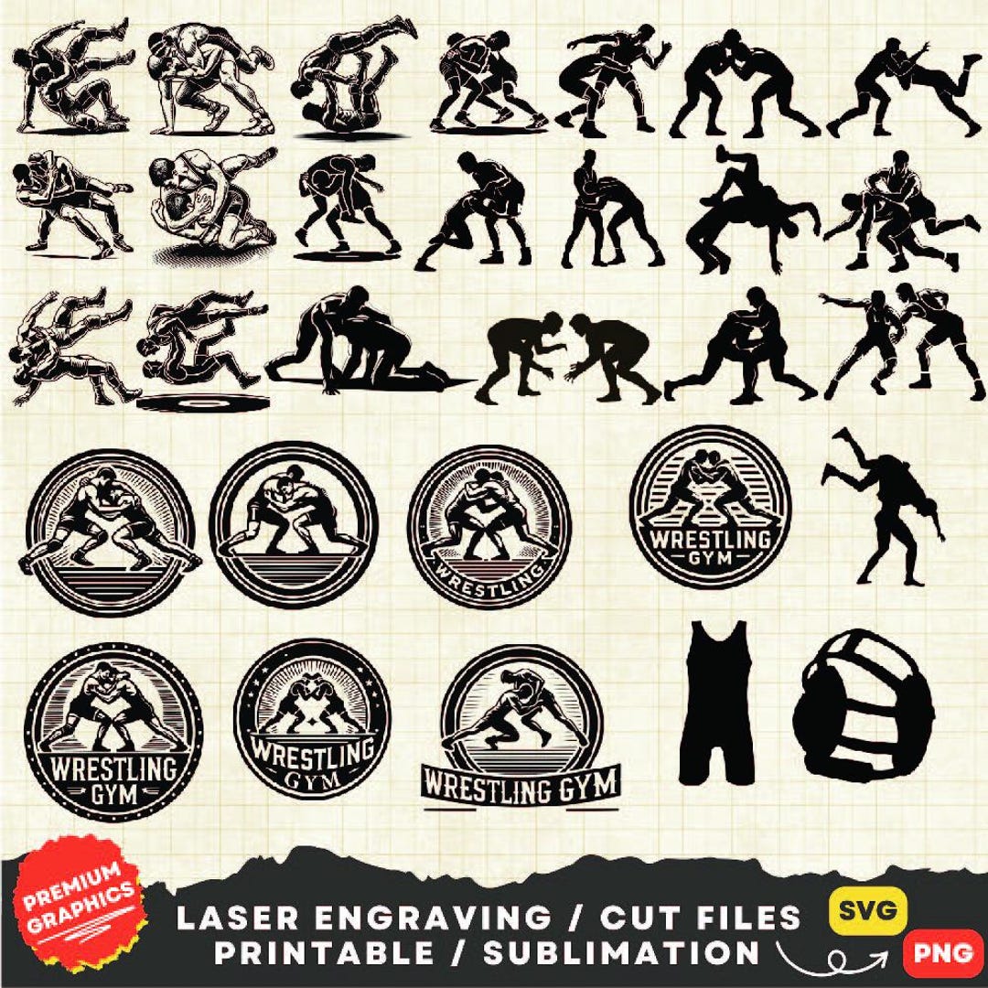 Wrestling SVG Bundle, Wrestling Svg, Wrestler Svg, Wrestling Cut File ...