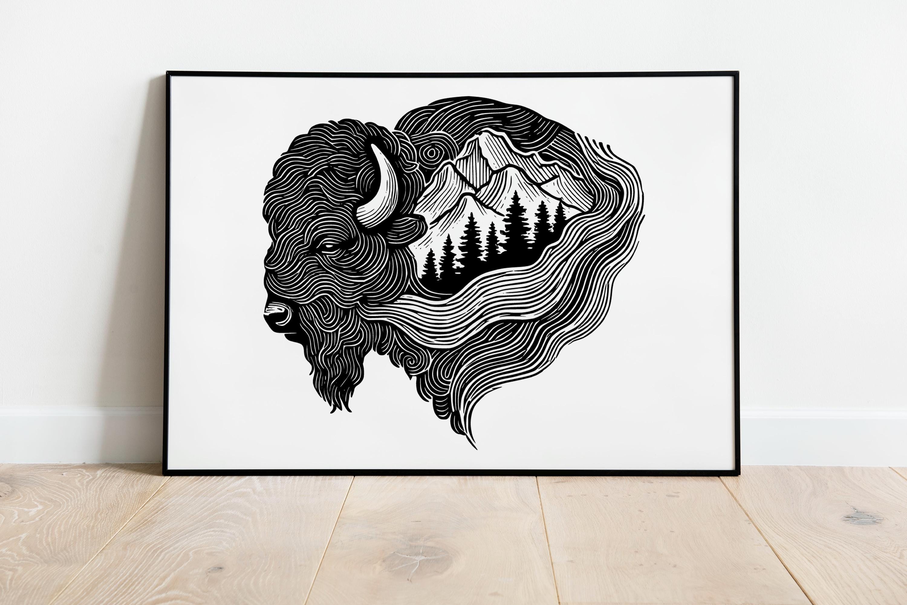 Bison SVG Bundle, Bison Svg, Bison Mountain Svg, Bison Scene Svg, Bison ...