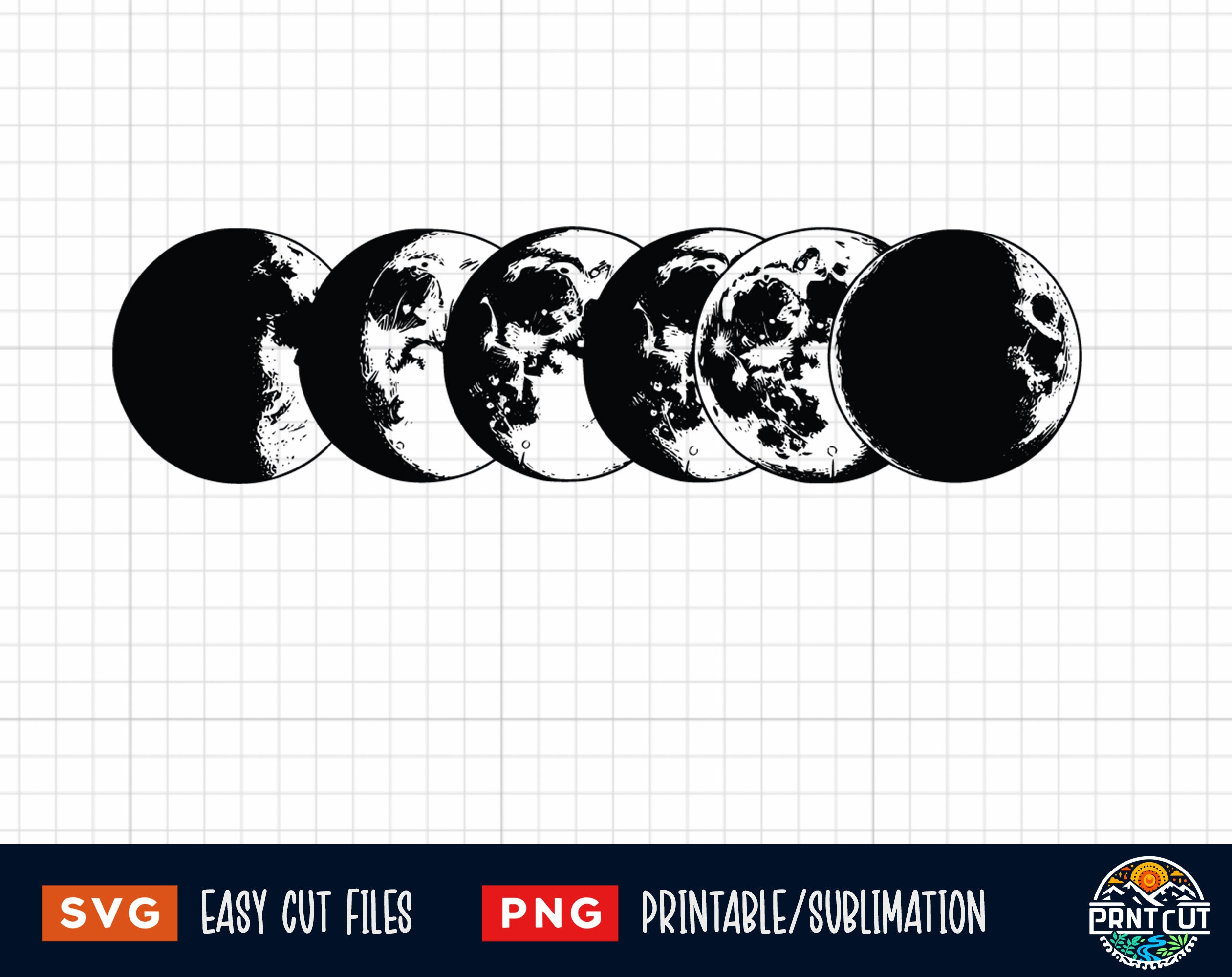 8 Moon Svg Bundle, Moon Phase SVG Png, Lunar Phases Svg, Moon Phase ...