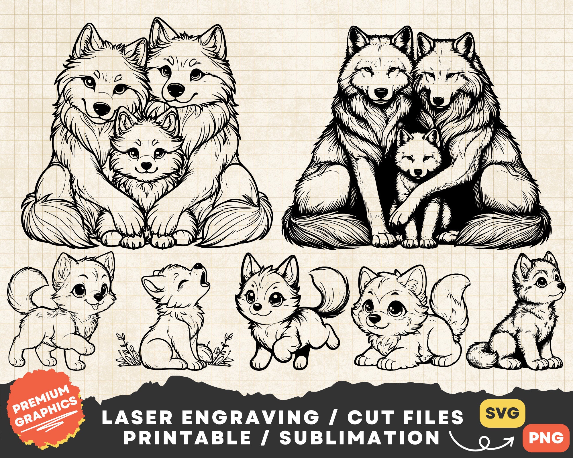 Wolf Svg Bundle, Wolf Svg, Clipart Wolf Png Print, Wolf Head Svg, Wolf ...