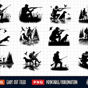 30 Hunter Scene SVG, Hunting Svg, Hunting Clipart, Hunting Laser Cut ...