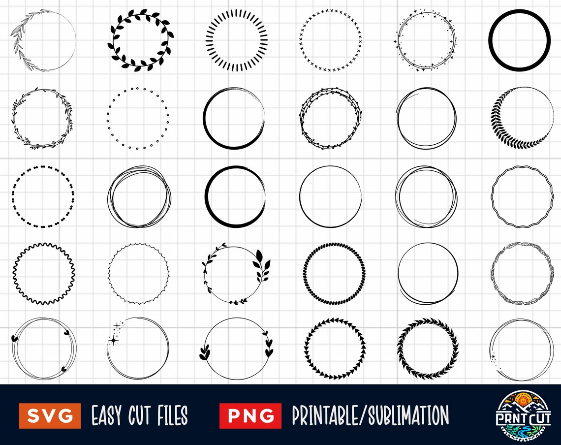 30 Circle Frame Svg Bundle, Circle Frame Svg, Circle Svg, Round Frame ...