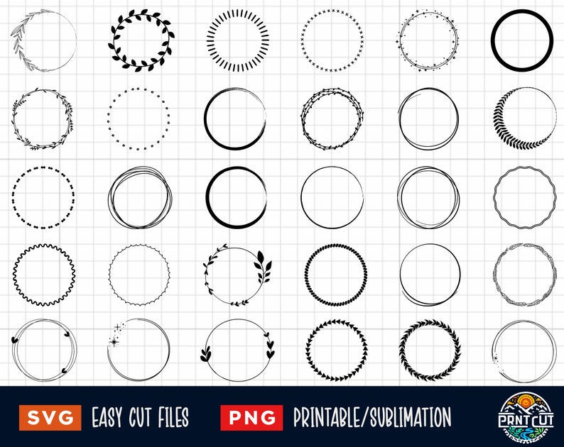 30 Circle Frame Svg Bundle, Circle Frame Svg, Circle Svg, Round Frame ...