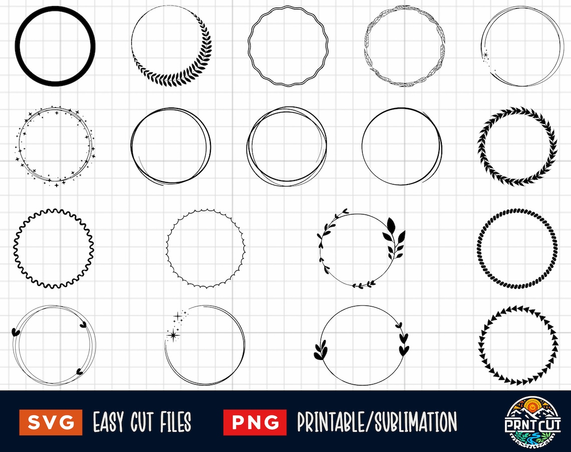 30 Circle Frame Svg Bundle, Circle Frame Svg, Circle Svg, Round Frame ...
